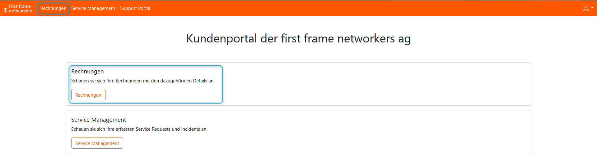 Erklärung Kundenportal - first frame networkers ag