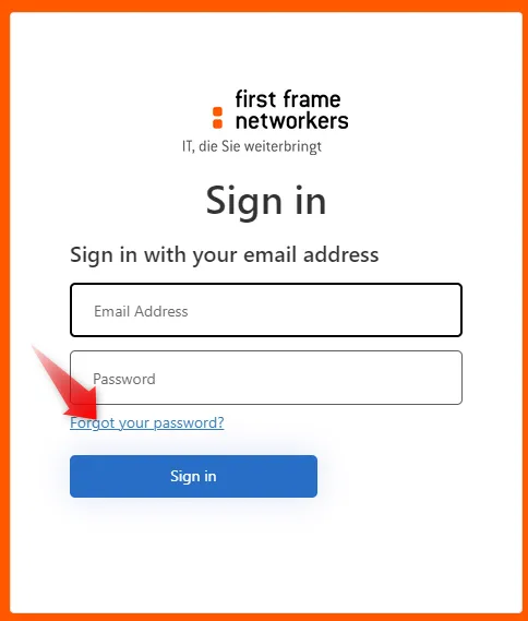 Passwort zurücksetzen - first frame networkers ag